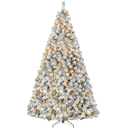 Snapklik.com : Hykolity 4.5 Ft Prelit Snow Flocked Christmas Tree, 359 ...