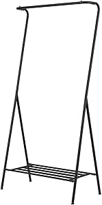 Amazon.co.jp: Doshisha IHR-80BK Hanger Rack with Bottom Shelf, Can ...