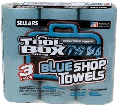 Amazon.com: TOOLBOX Blue Shop Towels Small Roll 3-Pack by Sellars ...