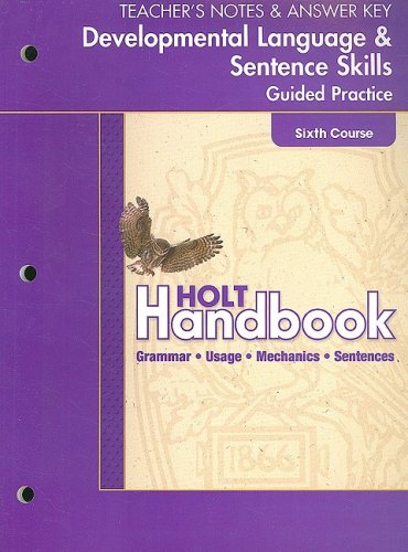 Holt Handbook Developmental Language and Sentence Skills Guided ...