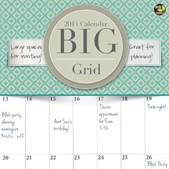 Amazon.com: 2014 Big Grid: Design Wall Calendar: 9781617769726: TF ...