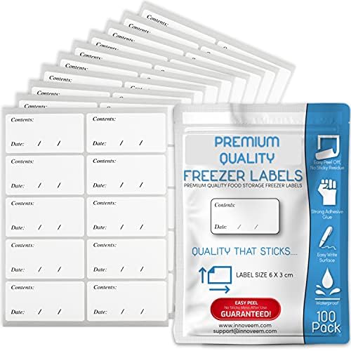 Innoveem Freezer Labels Easy Peel Off - Frozen Food Labels Stickers ...