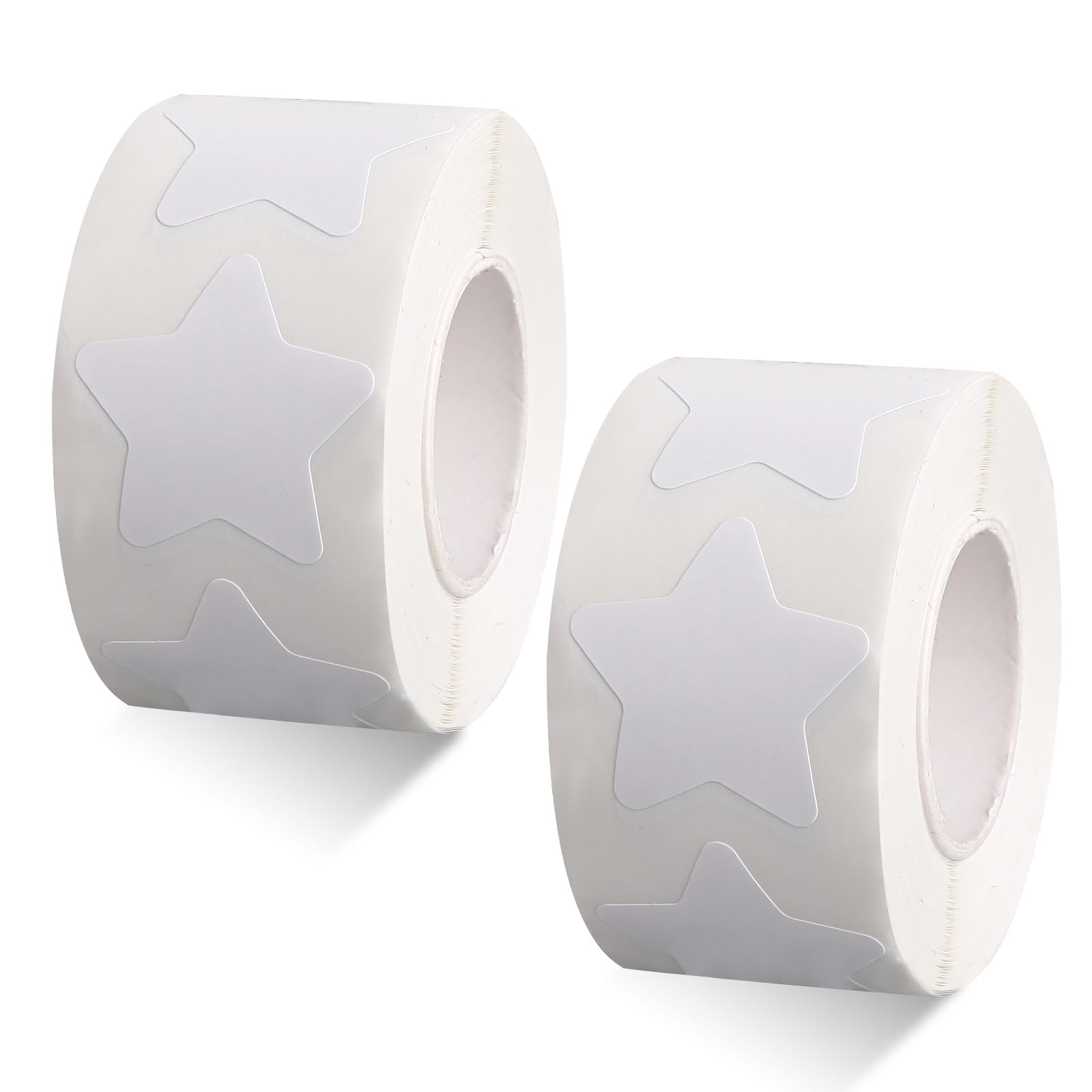 Snapklik.com : 1000 Pcs White Star Stickers Roll, 1 Inch Self-Adhesive ...