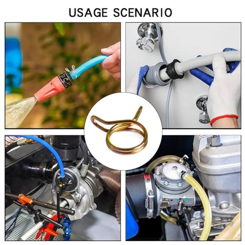 Leliafleury 30 Pcs Double Wire Spring Clips 23mm Spring Steel Hose ...