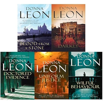 Donna Leon 5 Books Collection Set (Wilful Behaviour, Uniform Justice ...
