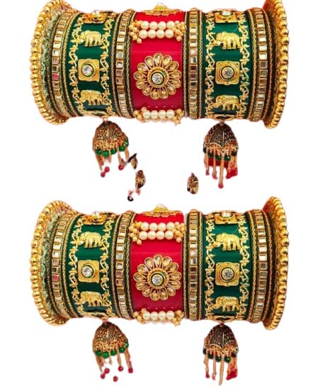 Buy RK HUB Bridal Jewellery Bangles Set Gold Plated Chuda Set for ...