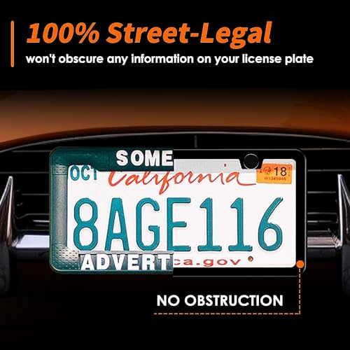 Snapklik.com : HOTOR Black License Plate Frames - 2 Pack, Obstruction ...