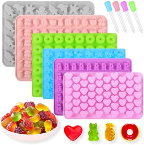 BELICOO 6 Pcs Silicone Chocolate Molds, Candy Silicone Molds DIY Gummy ...