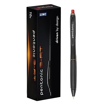 Pentonic B-RT 0.7mm Retractable Ball Point Pen Blister Pack | Red Ink ...