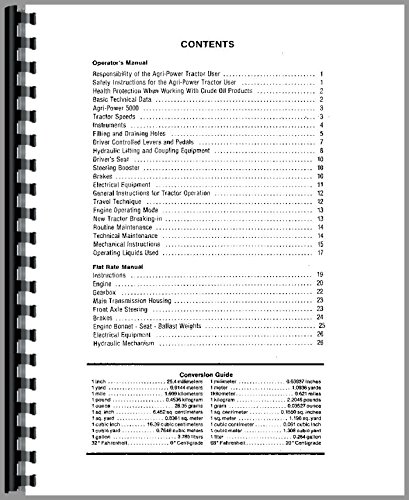 Operators Owners Manual Agri Power 5000 Tractor: Amazon.com: Books