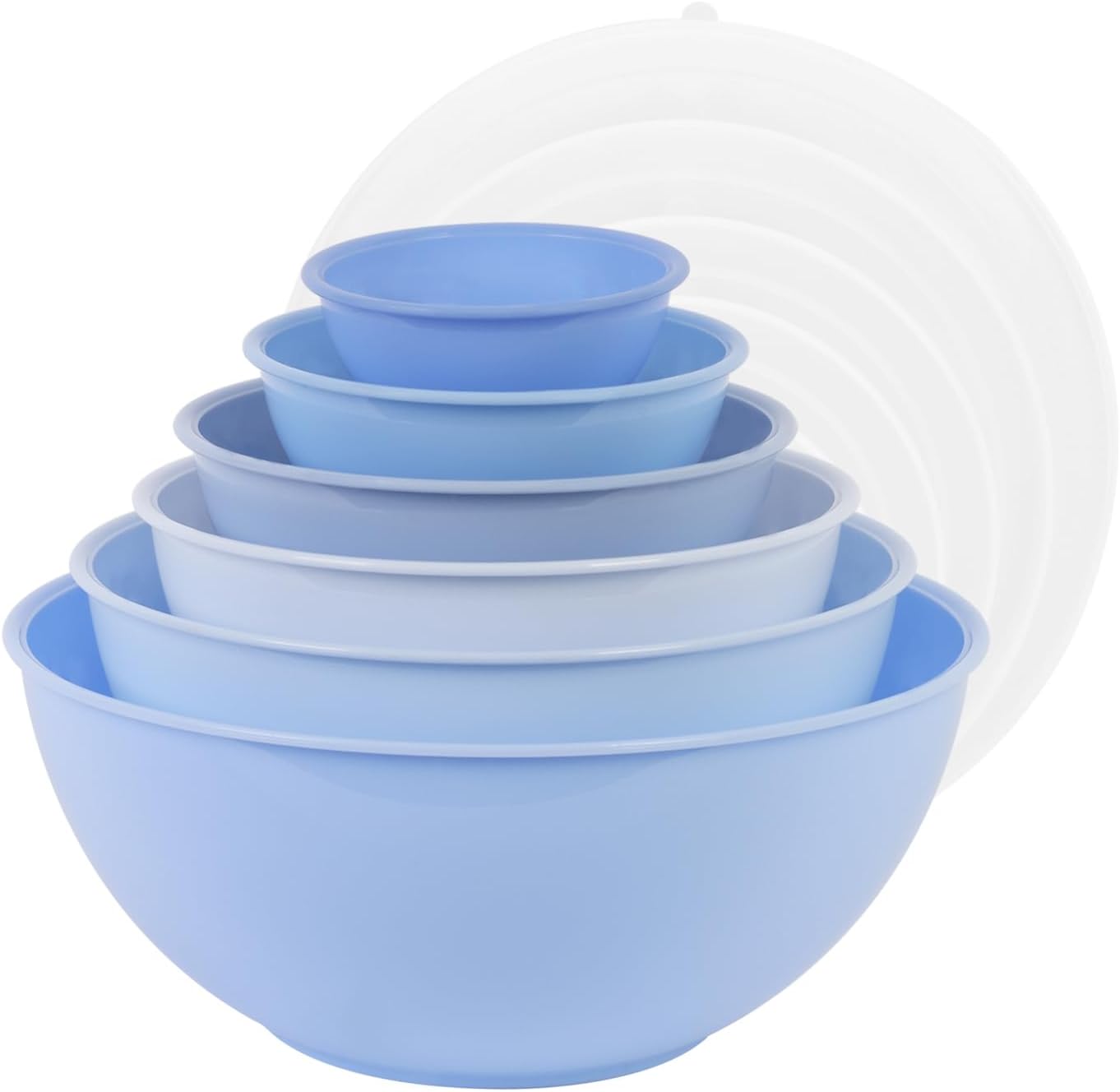 Amazon.com: BoxedHome BPA Free Plastic Round Mixing Bowl with Lids, 12 ...
