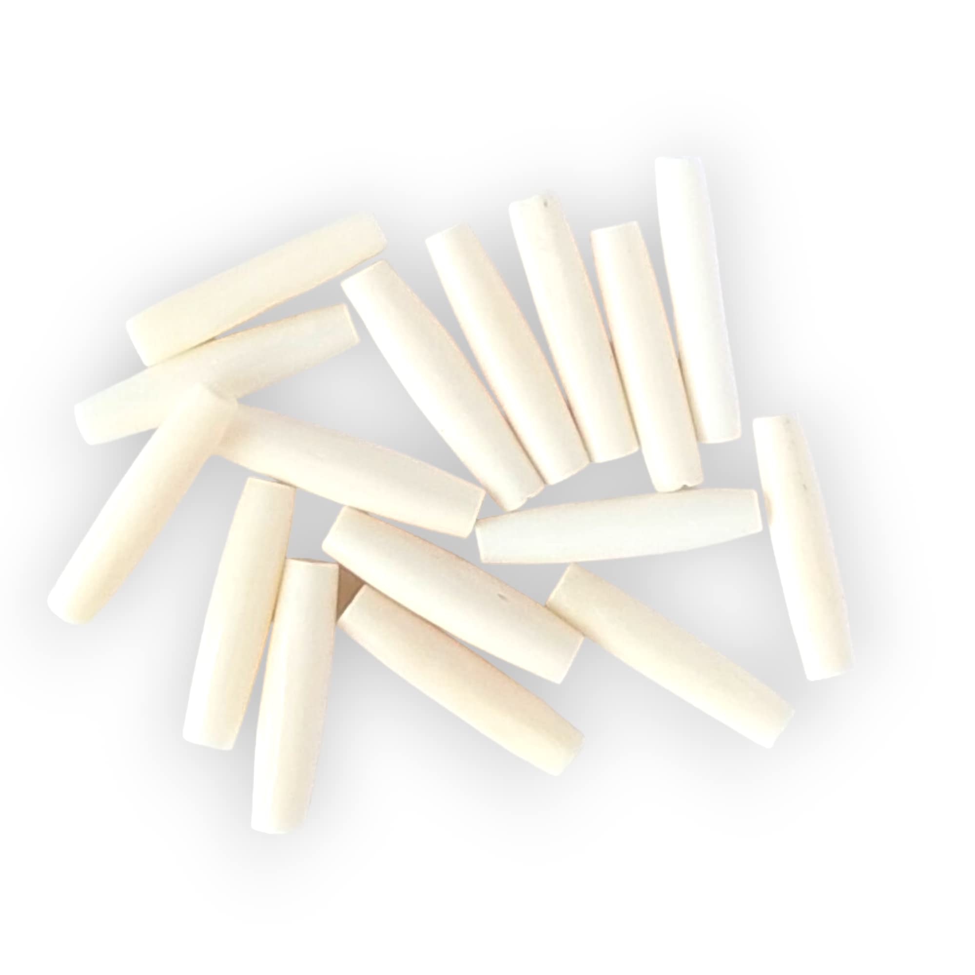 Amazon.com: Cords Essentials 30 pcs White Bone Genuine Hair Pipe Beads ...