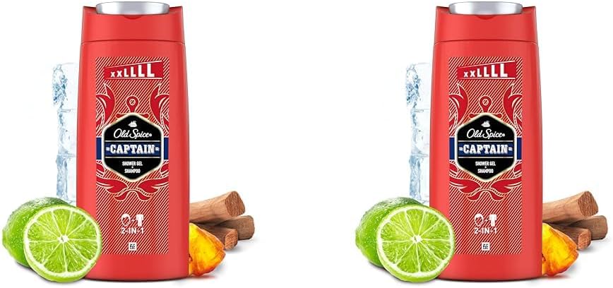 Old Spice Captain Shower Gel & Shampoo For Men, 2-In-1, Value Pack, 675 ...