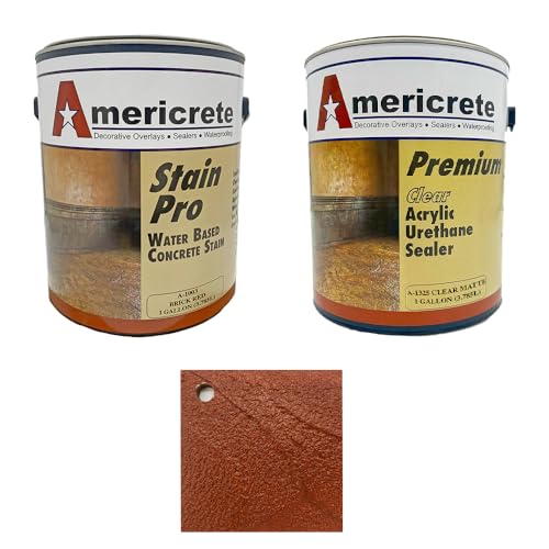 Americrete Concrete Stain and Sealer in 1 - Brick Red - Semi-Opaque ...