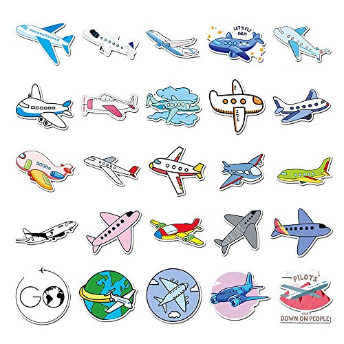Cartoon Aircraft Stickers for Kids Teens Boys Girls, Vinyl Waterproof ...