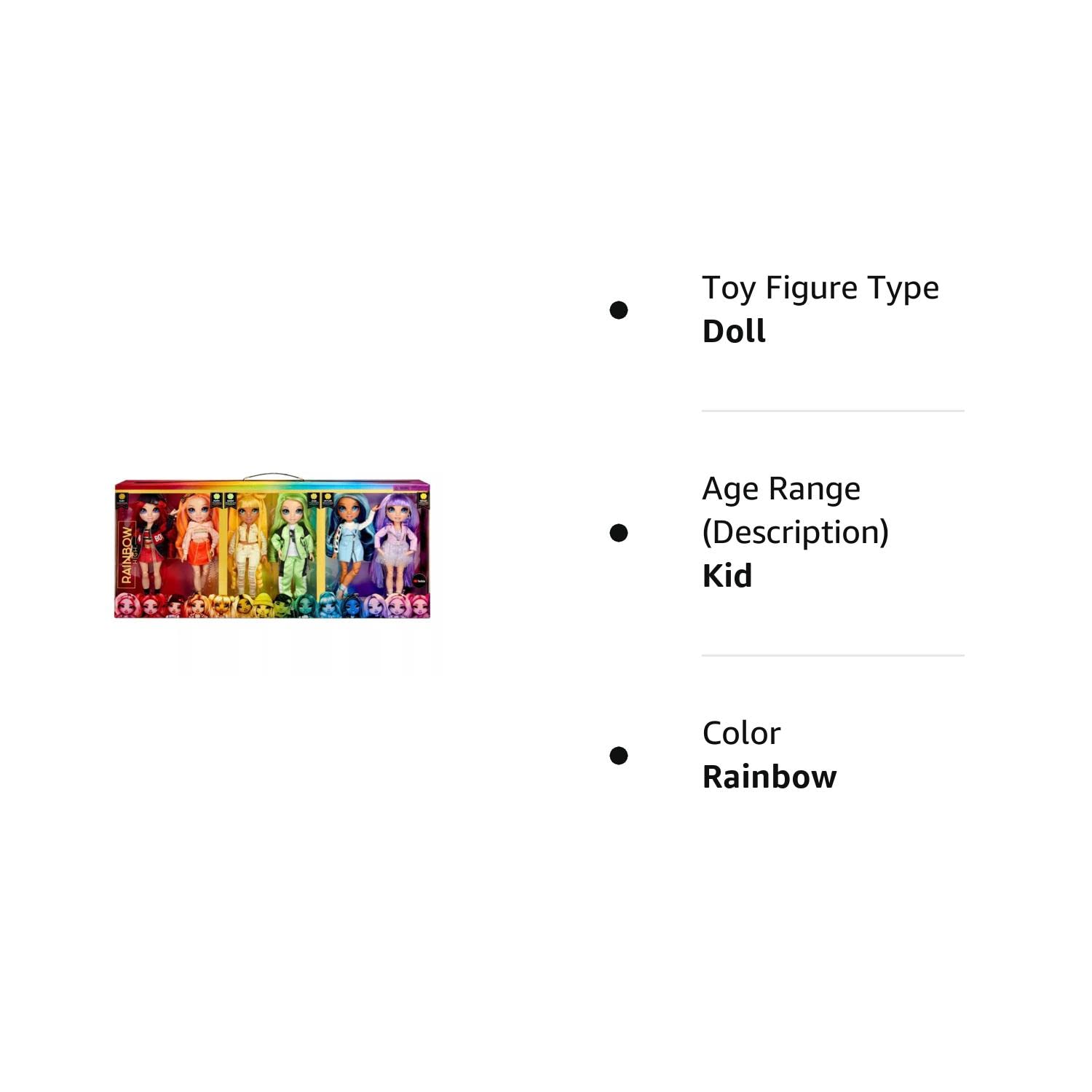 Rainbow High Collect Rainbow Fashion Doll MEGA 6 Pack Bundle Includes ...