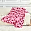 Amazon.com: FY FIBER HOUSE Hot Pink Checkered Throw Blanket Valentines ...