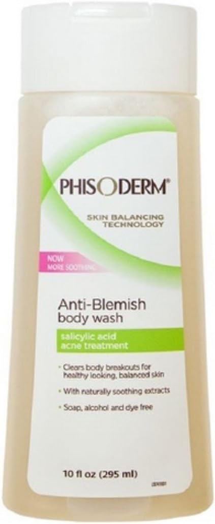 Amazon.com : Phisoderm Anti-Blemish Body Wash, 10-Ounce : Therapeutic ...