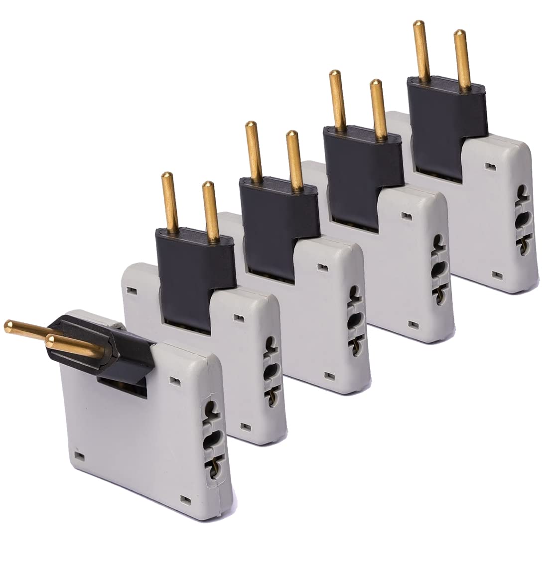 Kit com 05 Adaptador Tomada Dobrável em T Articulado Com 3 Saídas 10A ...