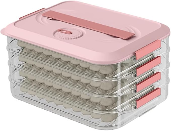Amazon.com: 4-Layer Food Storage Containers with Lids, Dumpling Storage ...