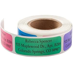 Personalized Large Print Address Labels - Set of 200 - Rainbow : Amazon ...
