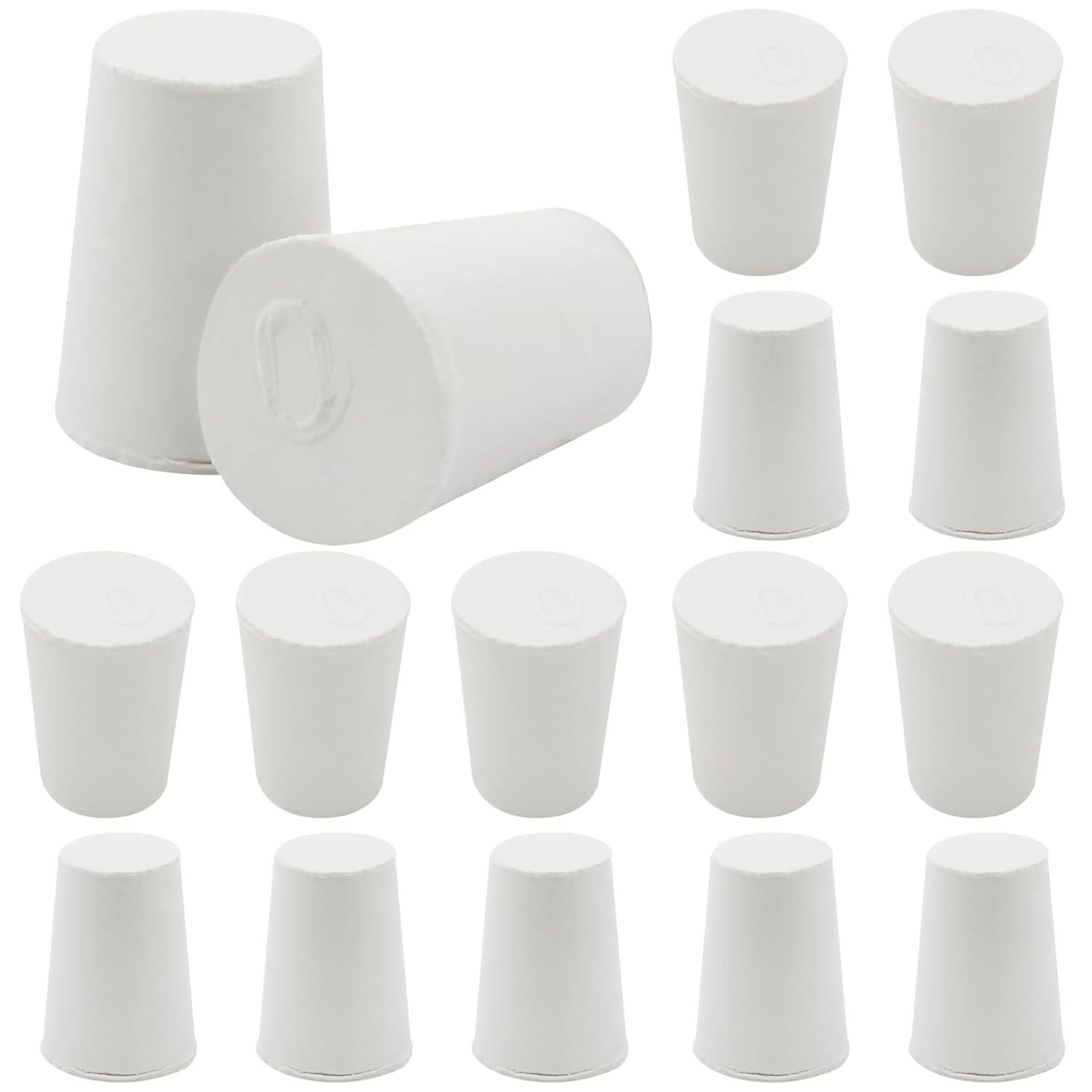 Amazon.com: Litoexpe White Solid Rubber Stoppers, 20pcs Tapered Lab ...