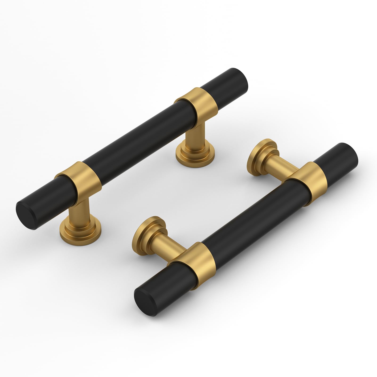 Haliwu Black and Gold Cabinet Pulls, 6 Pack 3 inch Hole Spacing Gold ...