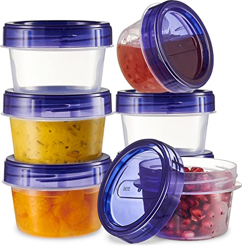 PLASTICPRO 6 Pack Twist Cap Food Storage Containers with Blue Screw on ...
