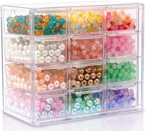 Amazon.com: JOYMOMO Bead Storage Organizer Box with 12 Grids Clear ...
