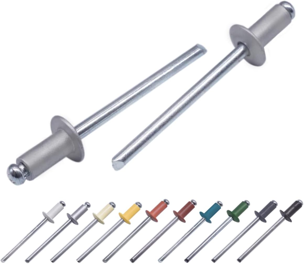 (Pack of 100 pcs) Painted Blind Rivets 3.2 x 8 mm, Dome Head, DIN 7337 ...