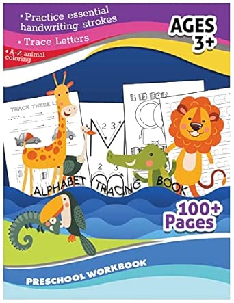 Alphabet Tracing Book Preschool Workbook A-zanimal Coloring, Trace ...