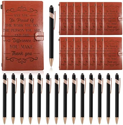 Amazon.com : Ctosree 16 Set Leather Journal Notebooks with Pens Make a ...