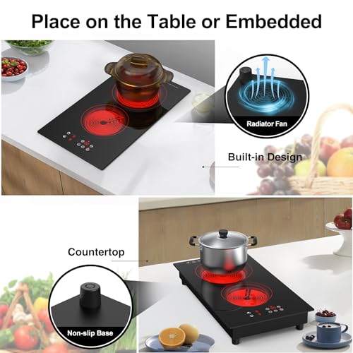 Snapklik.com : VBGK Electric Cooktop,3000W Built-in & Countertop Plug ...