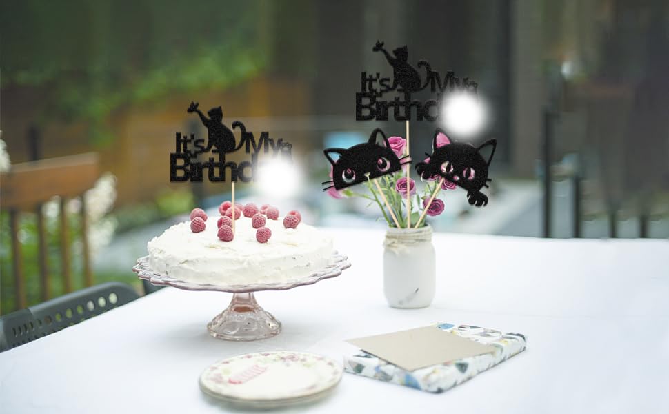 Snapklik.com : 12 Pcs Cat Party Centerpieces For Birthday Decorations ...