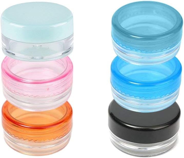 Amazon.com: 6Pack Small Reusable Plastic Cream Sample Mini Round Empty ...