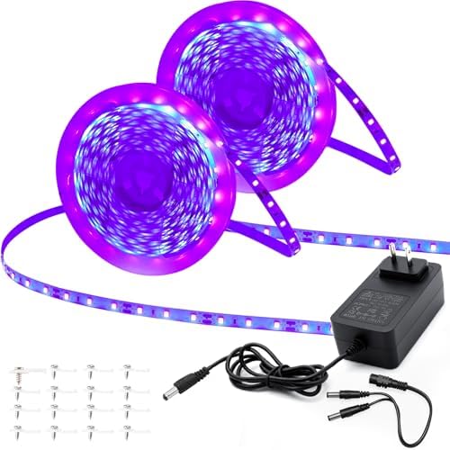 MEEKBOS 49 Foot UV Led Black Light Strip Kit, 900 Units Led, 12V ...