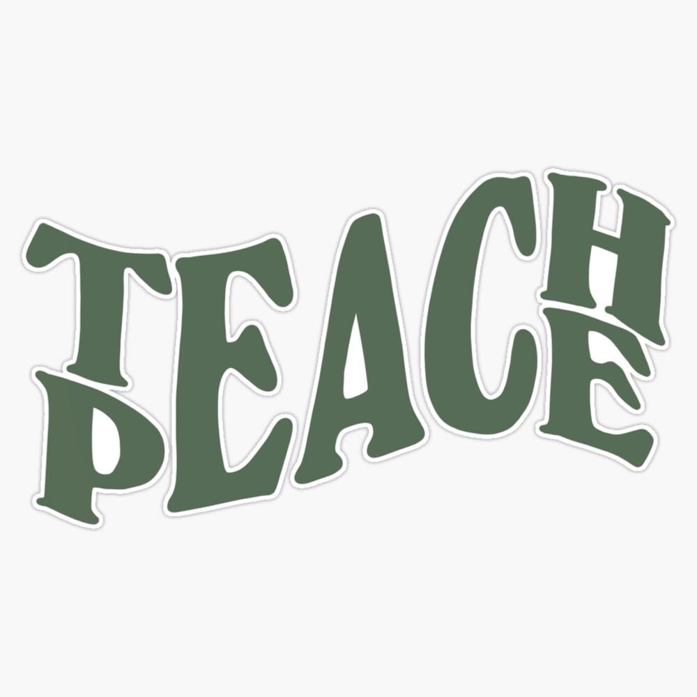 Amazon.com - Teach Peace Lettering - Sage Green Sticker Vinyl ...