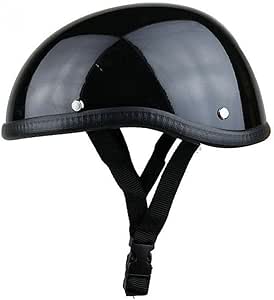 Demi-Casque de Moto Vintage, KIMISS Retro Open Face Helmet Scooter ...