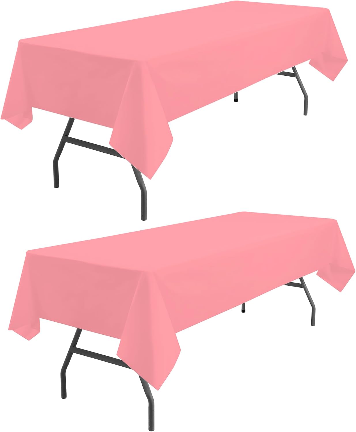 Amazon.com: odibo Pink Tablecloths Plastic 2 Pack Disposable Table ...