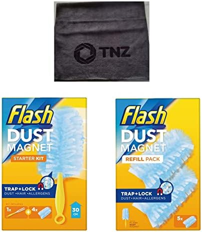 Flash Duster Dust Magnet Starter Kit, Dusters, 1 Handle + 14 Refills ...