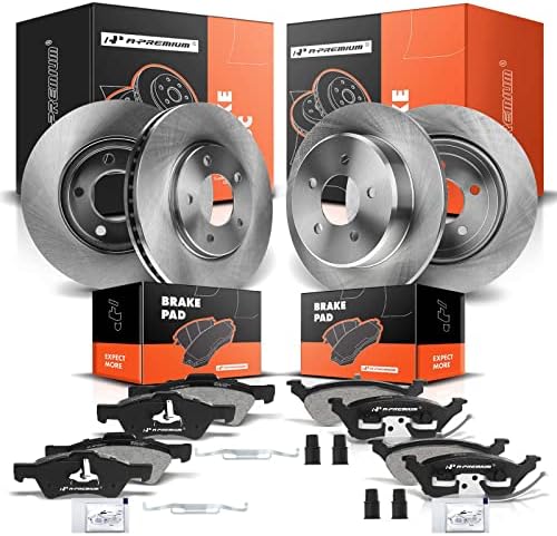 Amazon.com: A-Premium Front Vented & Rear Solid Disc Brake Rotors ...