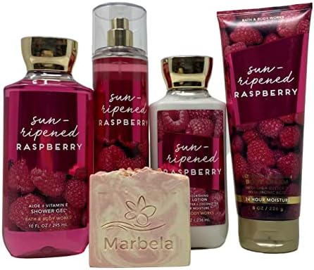 Amazon.com : Bath & Body Works Sun Ripened Raspberry Deluxe Gift Set ...