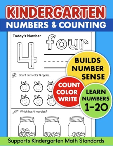 Numbers 1-20 Workbook Kindergarten Math Number Sense Activities: Number ...