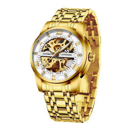 A ALPS Men's Watch Skeleton Luxury Mechanical Stainless Steel ...