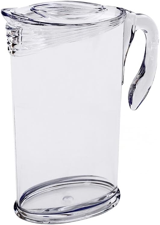 Amazon.com: Clear Acrylic Jug with Lid, Water Pitcher with Handle ...