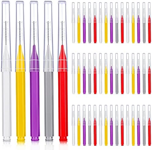 Amazon.com : 60Pcs Push-Pull Interdental Brush 0.7 MM Dental Tooth Pick ...