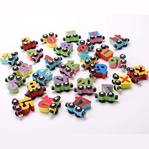 QUOXO Wooden Trackless Numbers Trains Set, Magnetic Train Cars for ...