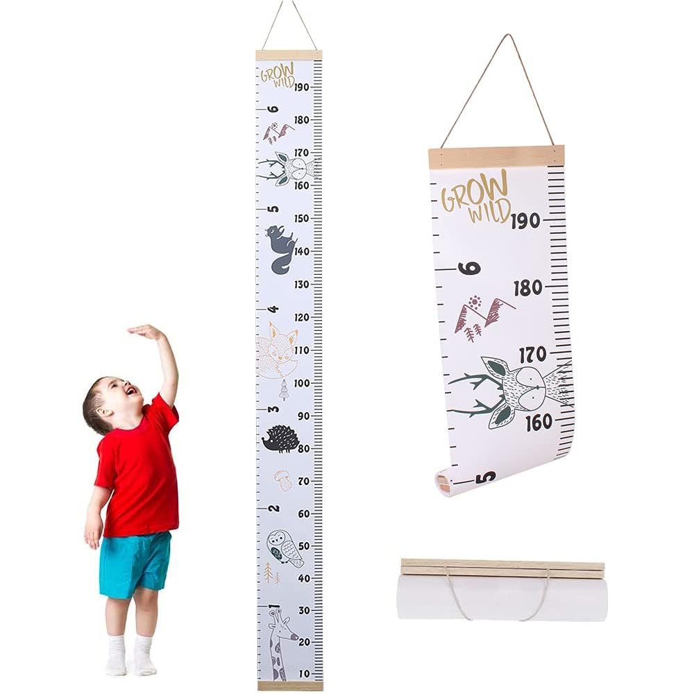 Pediatric Wall Mounted Height Measurement Posters Canvas Baby Growth