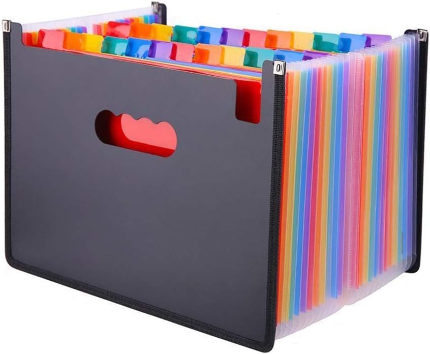 SAIYU Expanding File Folder Flexible A4 File Organizer 24 Pockets ...