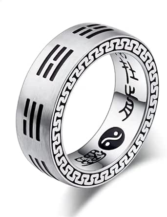 Amazon | REPUGN メンズシンプルな中華風八卦、ヴィンテージ九字ステンレスリング | リング 通販